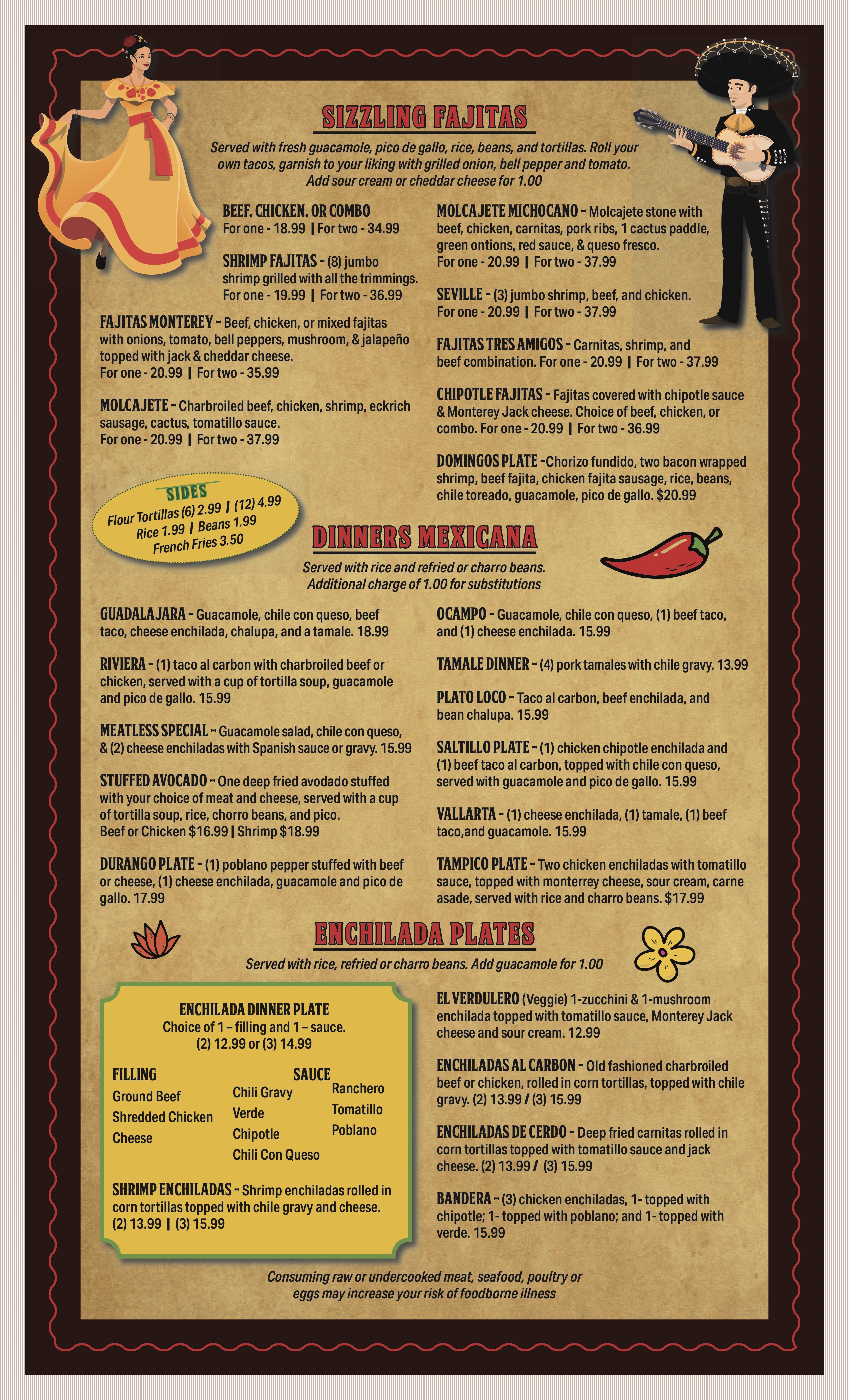 Menu | Guadalajara's Mexican Restaurant